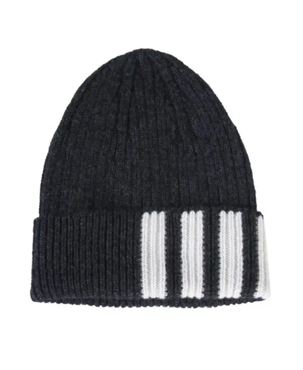 Thom Browne 4-bar Knitted Beanie - Black