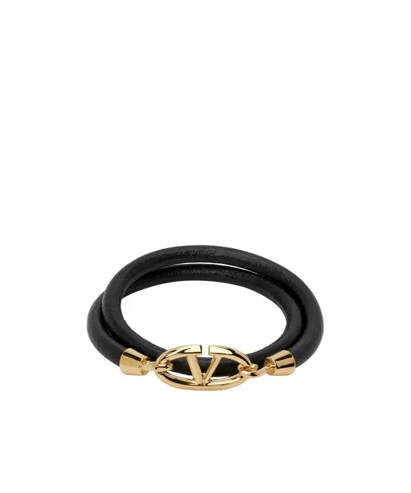 Valentino Garavani Logo Double Wrap Bracelet - Black