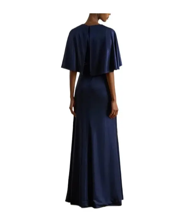 Ralph Lauren V-neck Cap Sleeve Gown