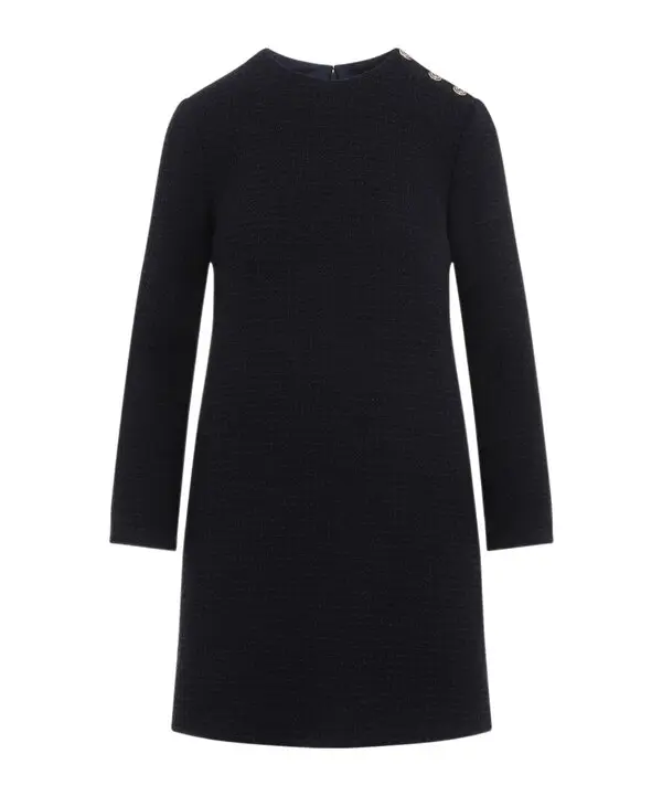 Gucci Damier Boucle Long-sleeve Dress