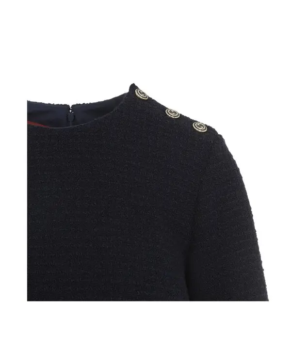 Gucci Damier Boucle Long-sleeve Dress