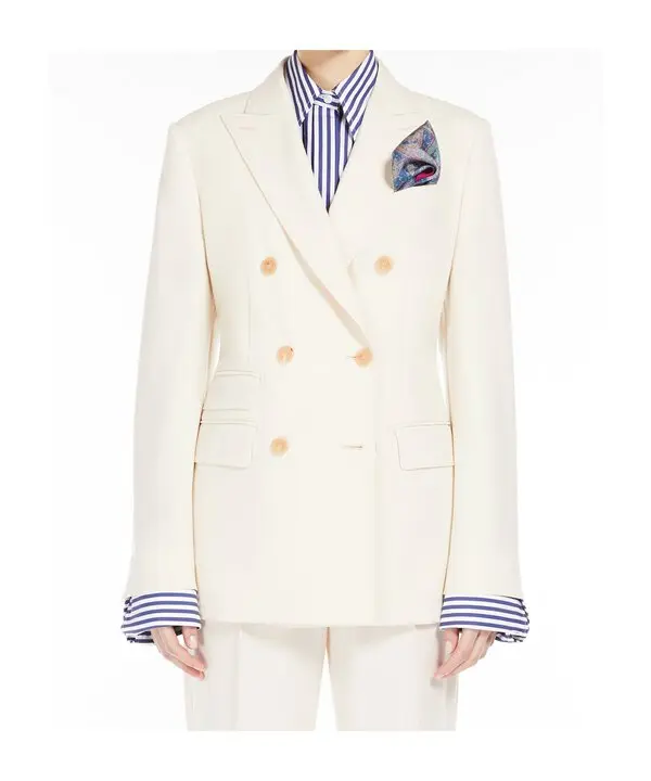 Max Mara Double Breasted Blazer With Notched Lapel