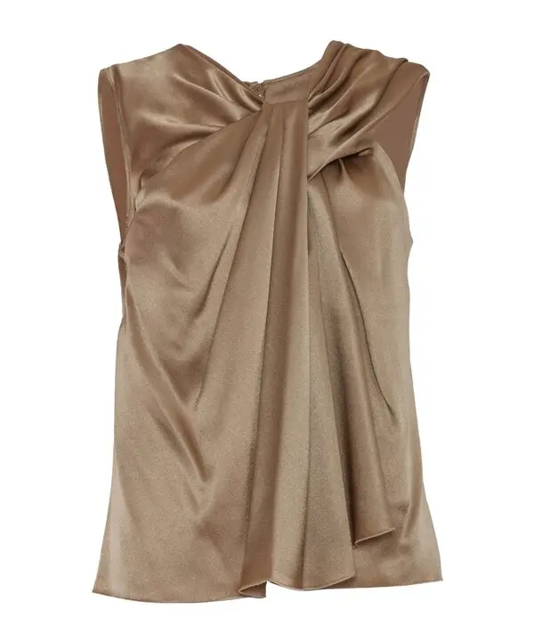 Alberta Ferretti Sleeveless Draped Blouse