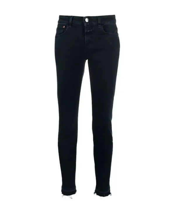 Closed Baker Mid-rise Skinny Jeans With Worn Hem - Black