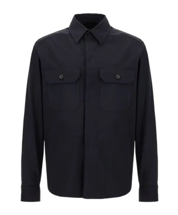Zegna Flap-pocket Shirt Jacket - Navy