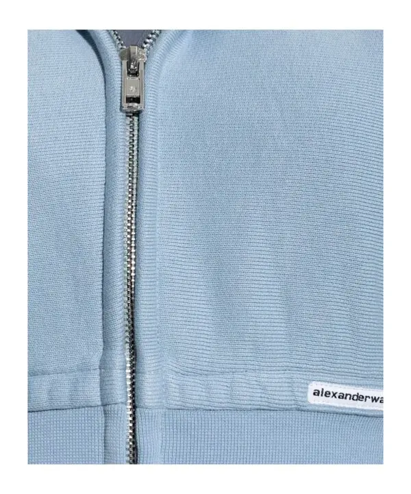 Alexander Wang Cropped Zip-up Hoodie - Light Blue