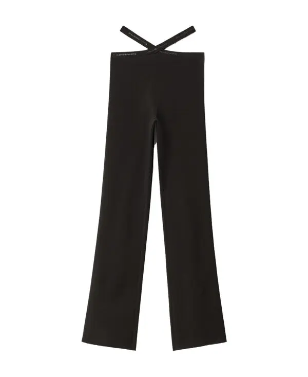 Alexander Wang Criss-cross Logo-trim Leggings
