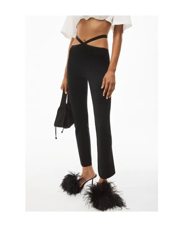 Alexander Wang Criss-cross Logo-trim Leggings