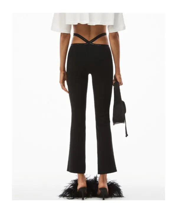 Alexander Wang Criss-cross Logo-trim Leggings
