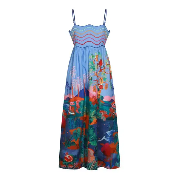 Farm Rio Sleeveless Printed Maxi Dress
