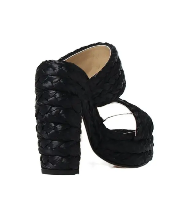 Bottega Veneta Woven Slip-on Heeled Sandals