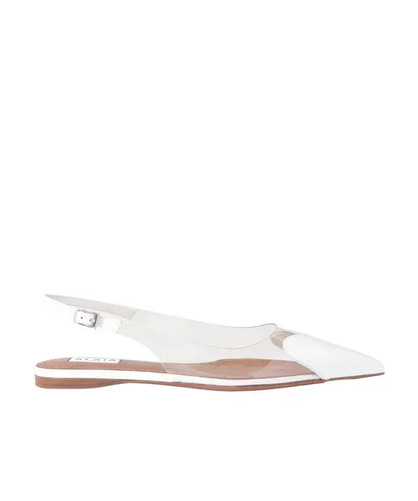 Alaïa Le Coeur Flat Slingback Shoes - White