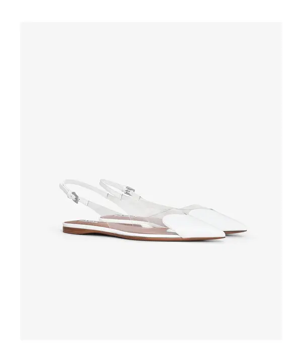 Alaïa Le Coeur Flat Slingback Shoes - White