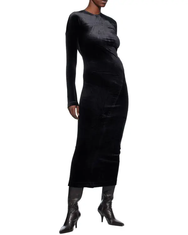 TOTEME Twisted Velvet Midi Dress