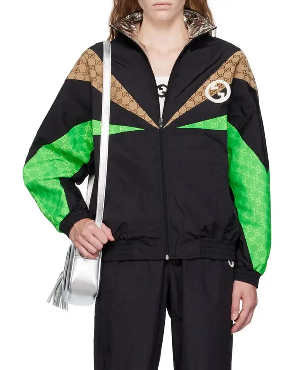 Gucci Gg Monogram Highneck Track Jacket