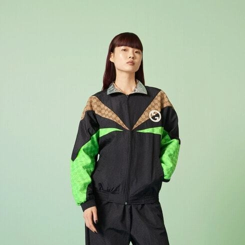 Gucci Gg Monogram Highneck Track Jacket
