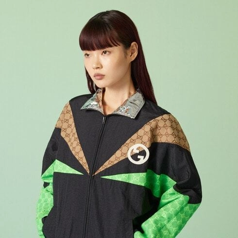 Gucci Gg Monogram Highneck Track Jacket