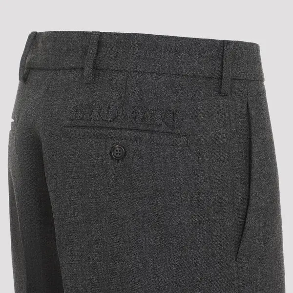 Miu Miu Logo-patch Trousers - Grey