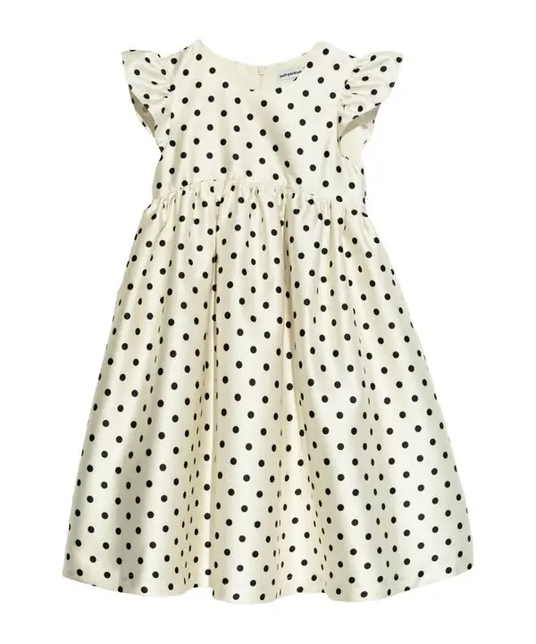 SELF-PORTRAIT Polka Dot Printed Sleeveless Crewneck Dress - Cream