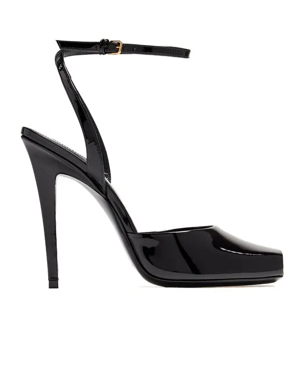 Saint Laurent La Scandale Open Toe Sandals With Logo Detail