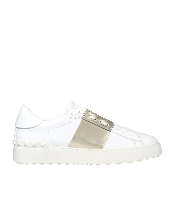 Valentino Garavani Open Lace-up Sneakers - Ivory/gold