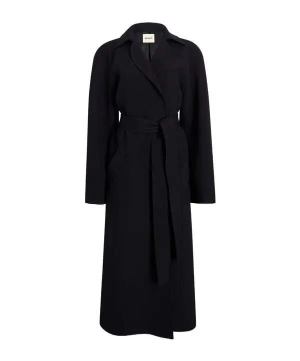 Khaite Long-sleeved Belted Windbreaker - Black