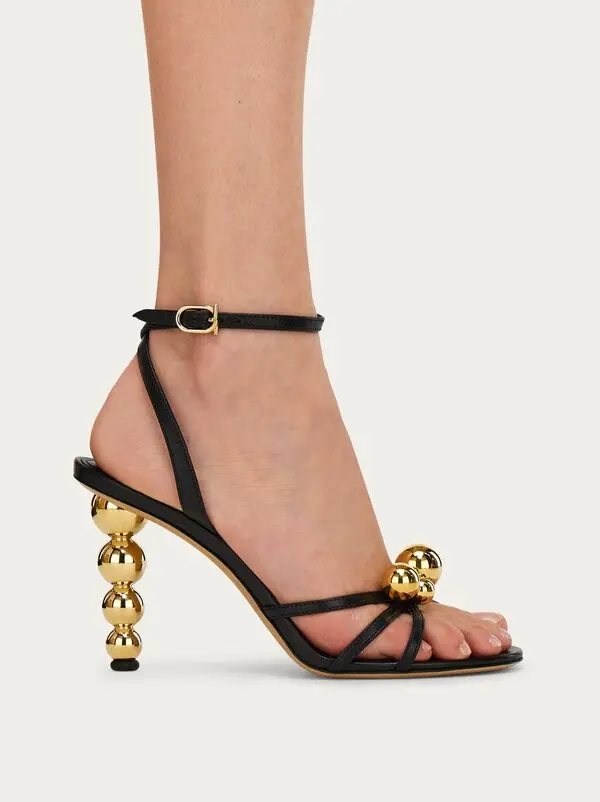 FERRAGAMO Spherical Heel Sandals - Black