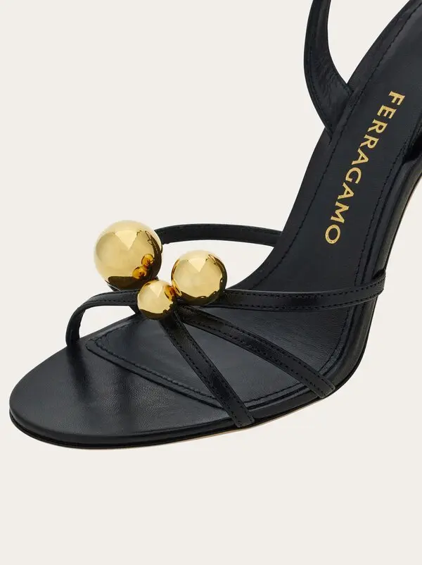 FERRAGAMO Spherical Heel Sandals - Black