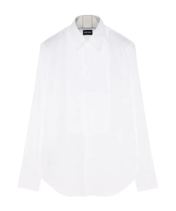 Giorgio Armani Pleated-bib Formal Shirt - White