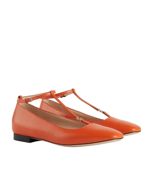 Gucci Gg Marmont T-bar Ballerina Flats