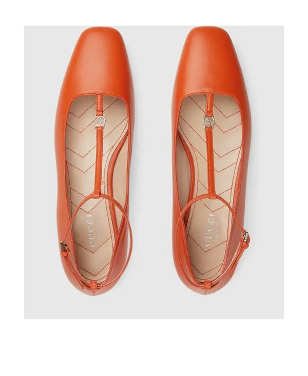 Gucci Gg Marmont T-bar Ballerina Flats