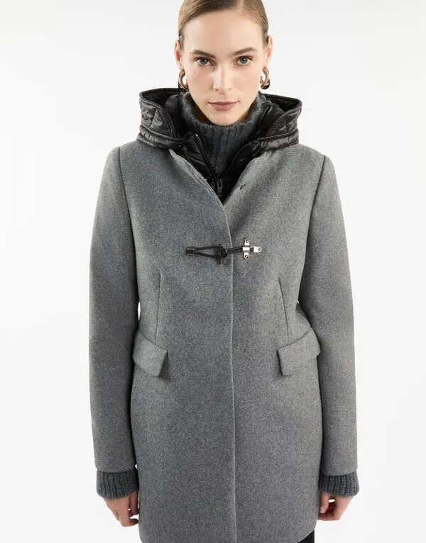FAY Toggle Hooded Coat With Technology Bib - Grey