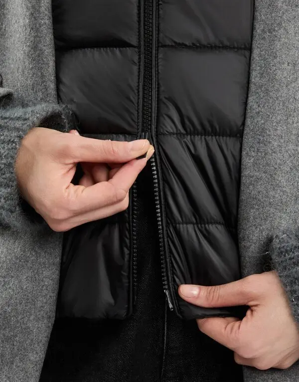 FAY Toggle Hooded Coat With Technology Bib - Grey