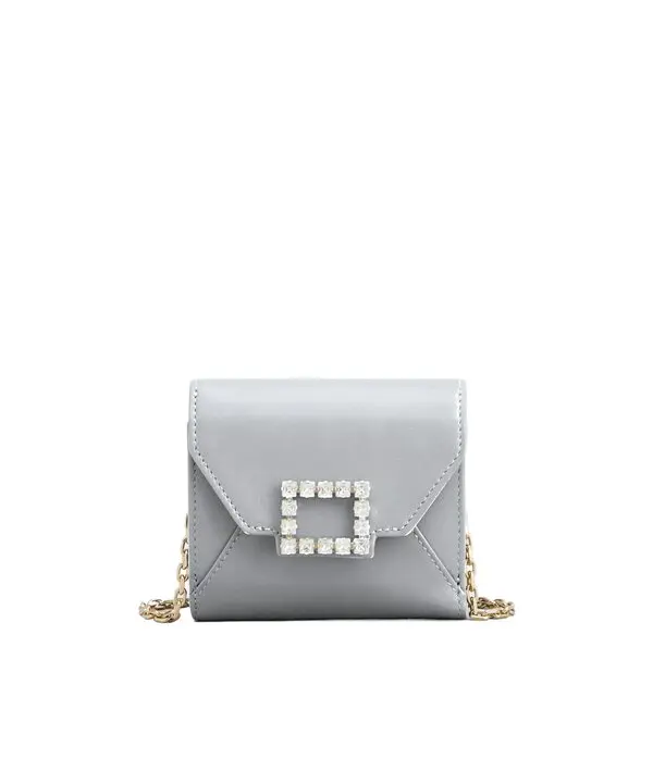 ROGER VIVIER Gem-embellished Chain Wallet - Grey