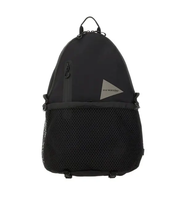 AND WANDER Logo Print Backpack - Black