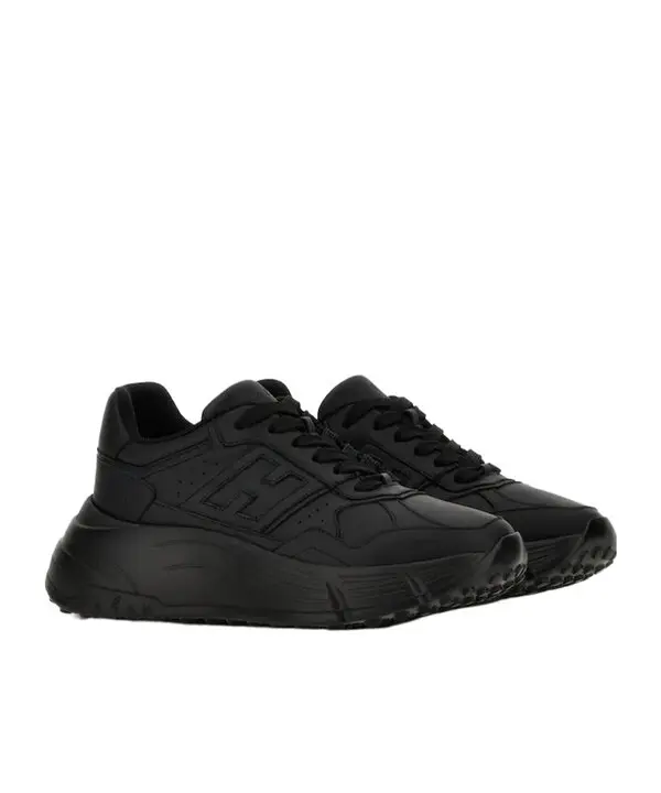 Hogan H" Engraved Low-top Sneakers - Black