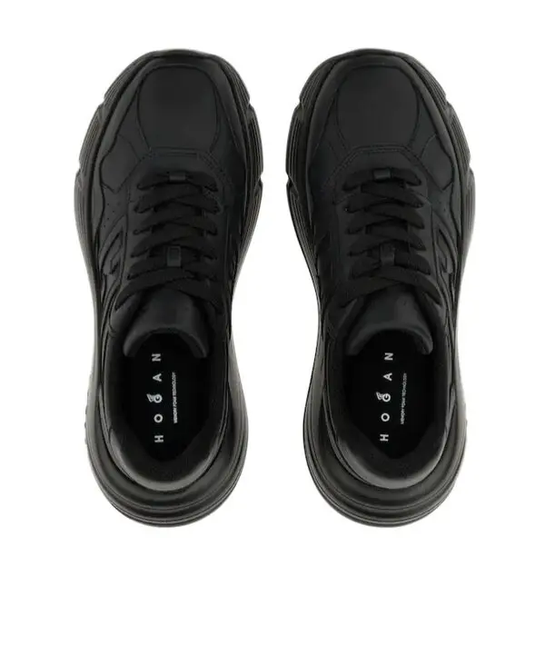 Hogan H" Engraved Low-top Sneakers - Black