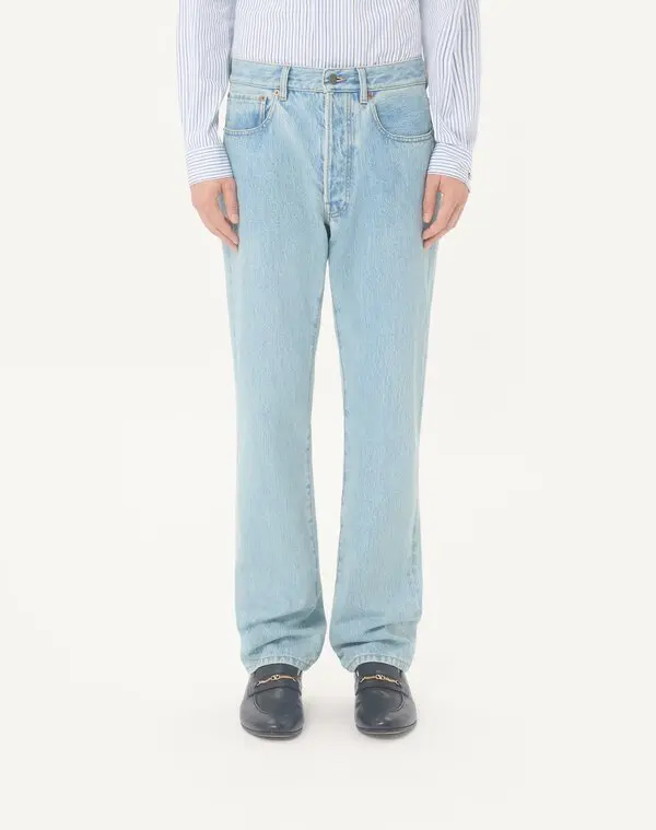 Valentino Garavani Logo Patch Straight Leg Jeans