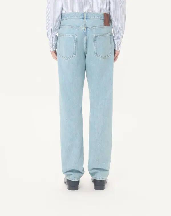Valentino Garavani Logo Patch Straight Leg Jeans
