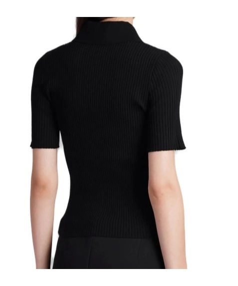COURREGES Courrèges Short-sleeve Ribbed Knit Polo Shirt With Logo Detail