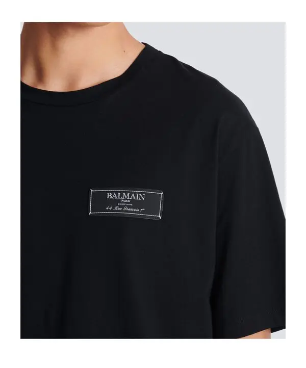 Balmain Logo Label Crewneck T-shirt