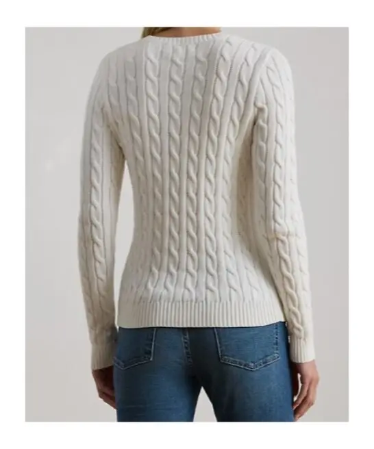 Ralph Lauren Cable Knit Long Sleeve Pullover With Logo
