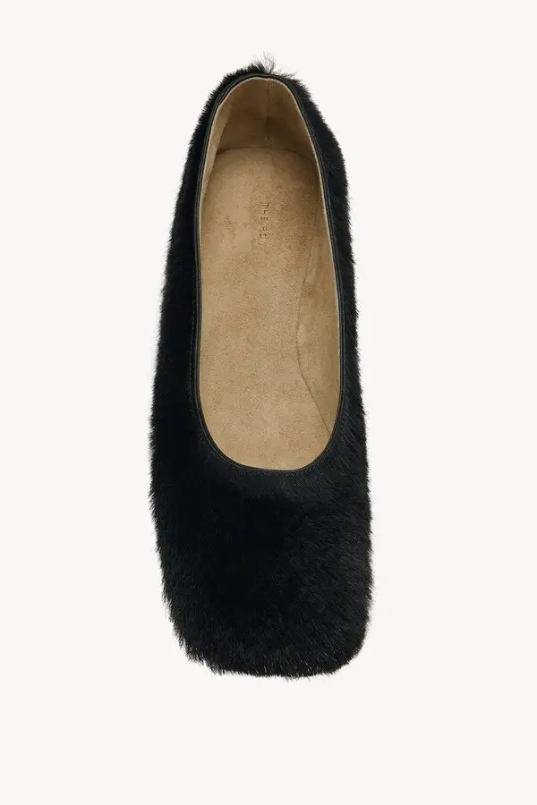 THE ROW Square Block Heeled Ballet Flats - Black