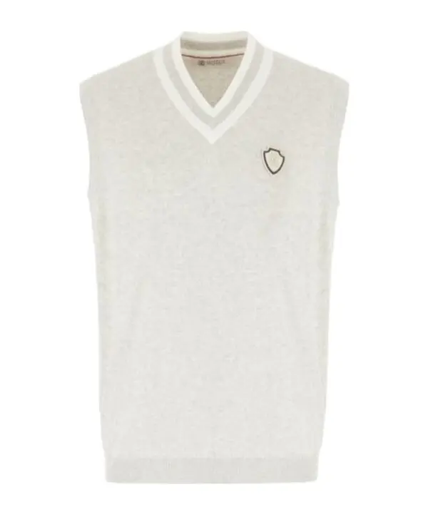 Brunello Cucinelli V-neck Logo Knit Top