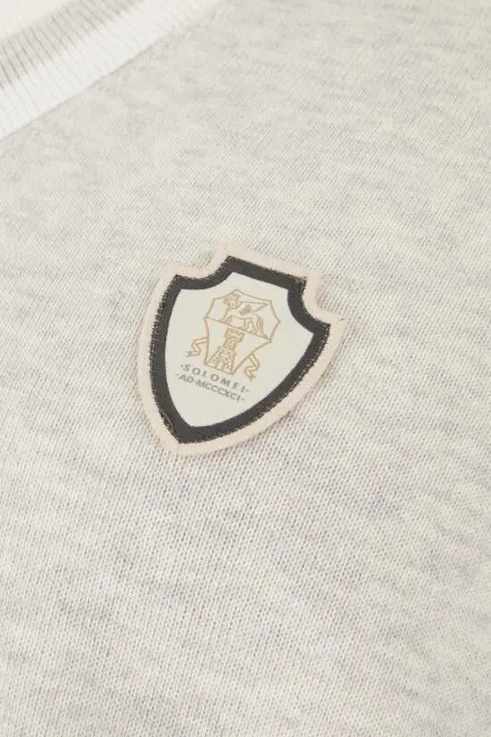 Brunello Cucinelli V-neck Logo Knit Top