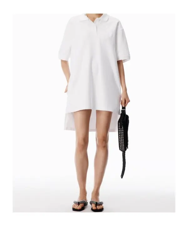 Alexander Wang Oversized Polo Dress - White