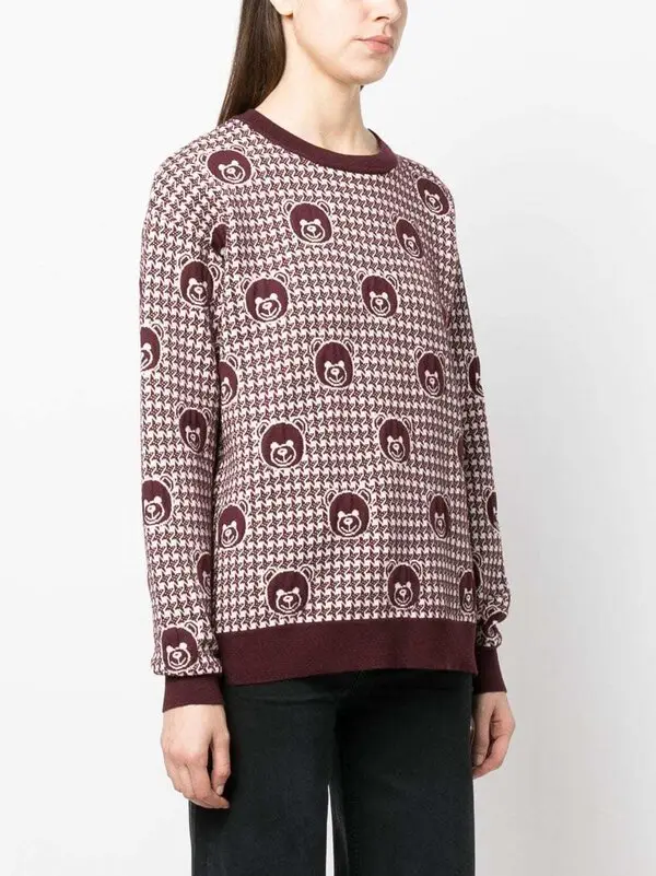 Moschino Long-sleeved Teddy Bear Pattern Sweater
