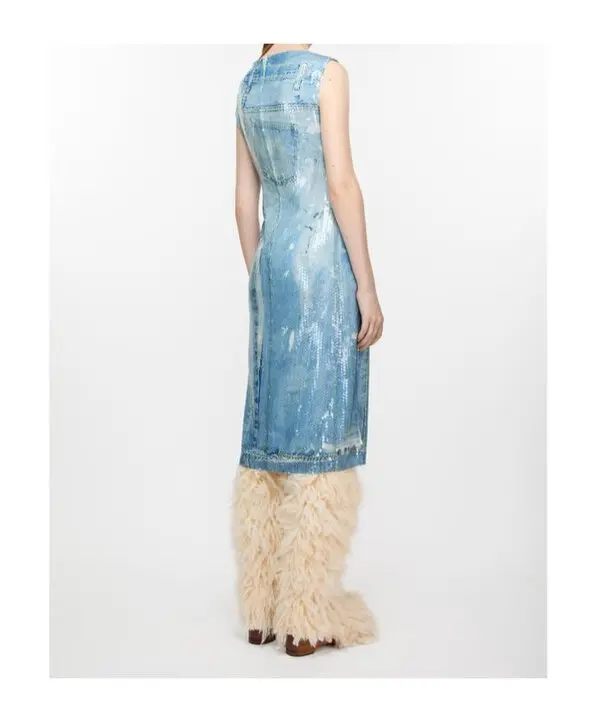 Acne Studios Sleeveless Sequined Denim Dress