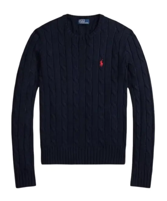 Ralph Lauren Cable Knit Long Sleeve Pullover - Black