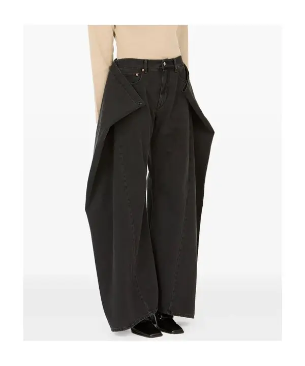 MAISON MARGIELA Wide-leg Draped Jeans - Black